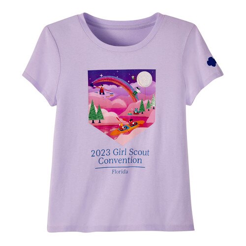 2023 Convention Purple Crewneck T-Shirt – Girls | Girl Scout Shop