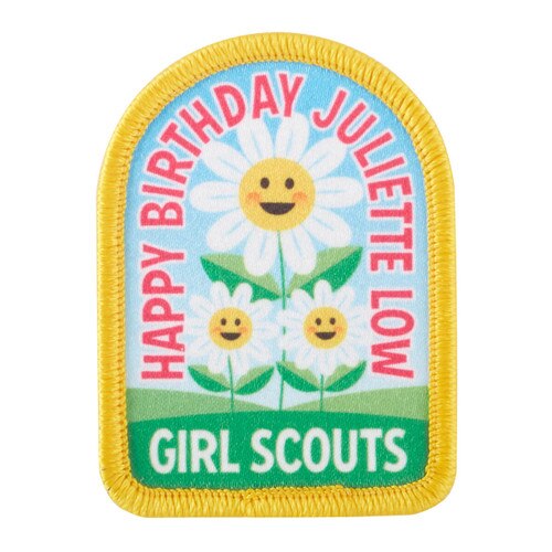Happy Birthday Juliette Gordon Low Daisies Sew-On Patch | Girl Scout Shop