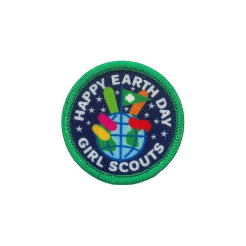 Happy Earth Day Globe Sew-On Patch | Girl Scout Shop