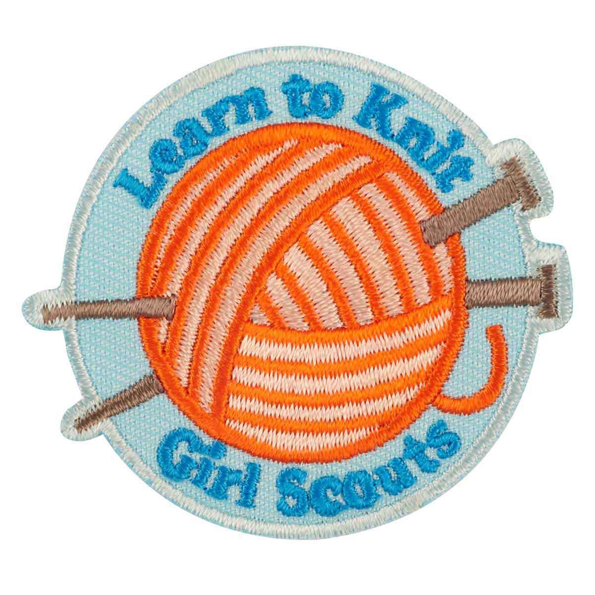 Learn to Knit Iron-On Patch | Girl Scout Shop