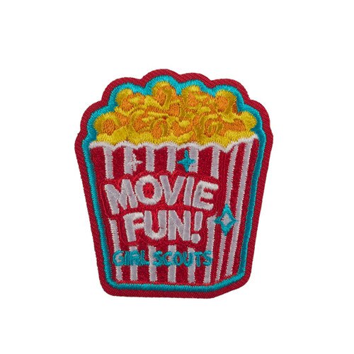 Movie Fun Popcorn Iron-On Patch | Girl Scout Shop