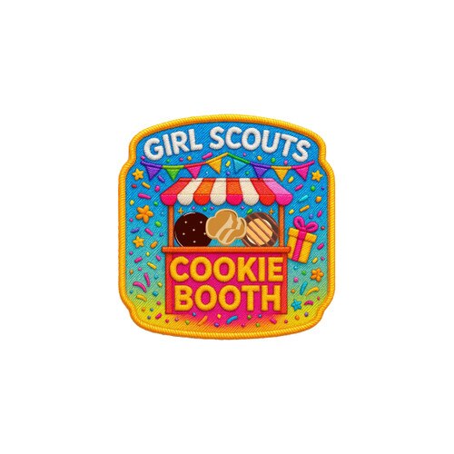 Cookie Booth Bright Iron-On Patch | Girl Scout Shop