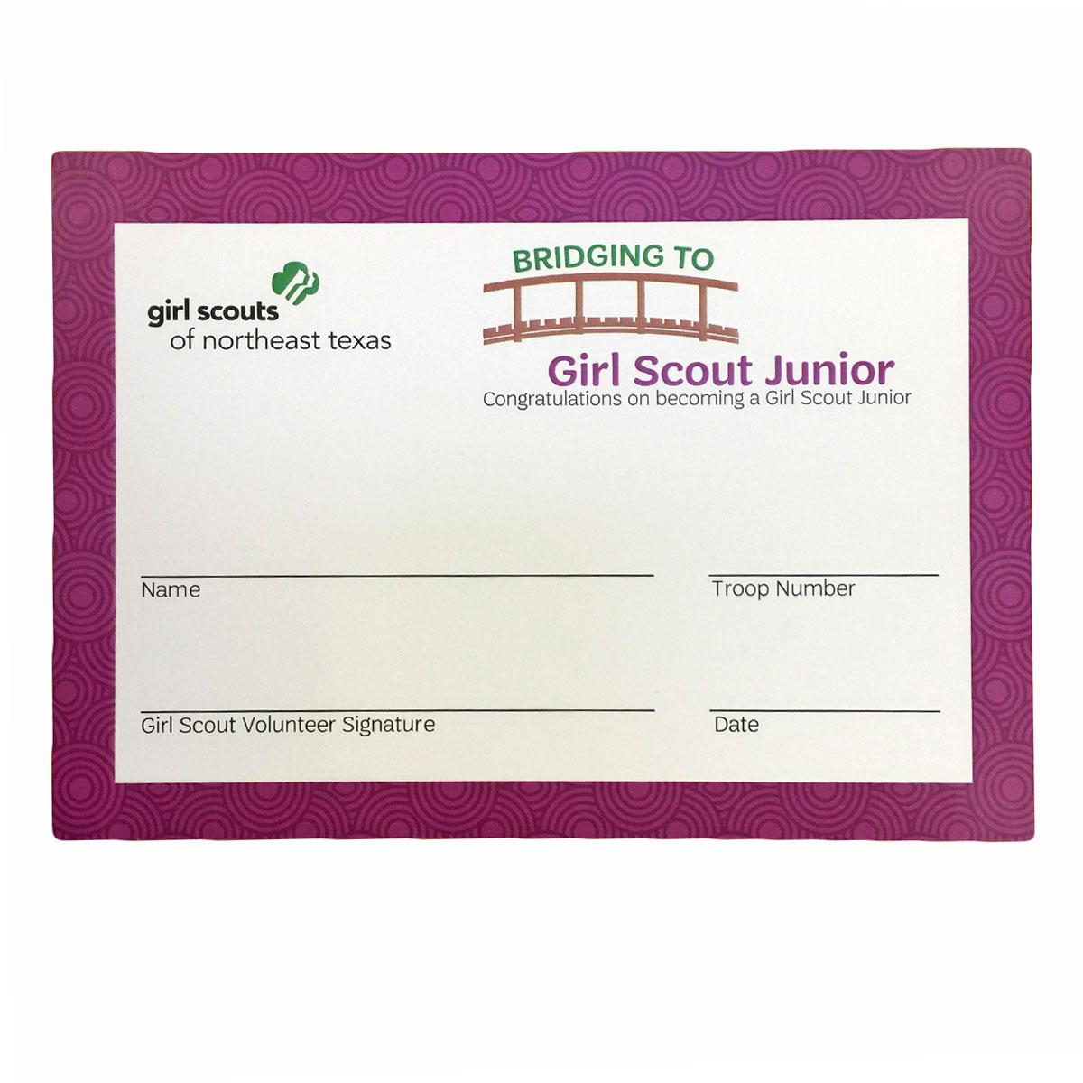 Girl Scout Junior Certificate Girl Scout Cookie Certificates And