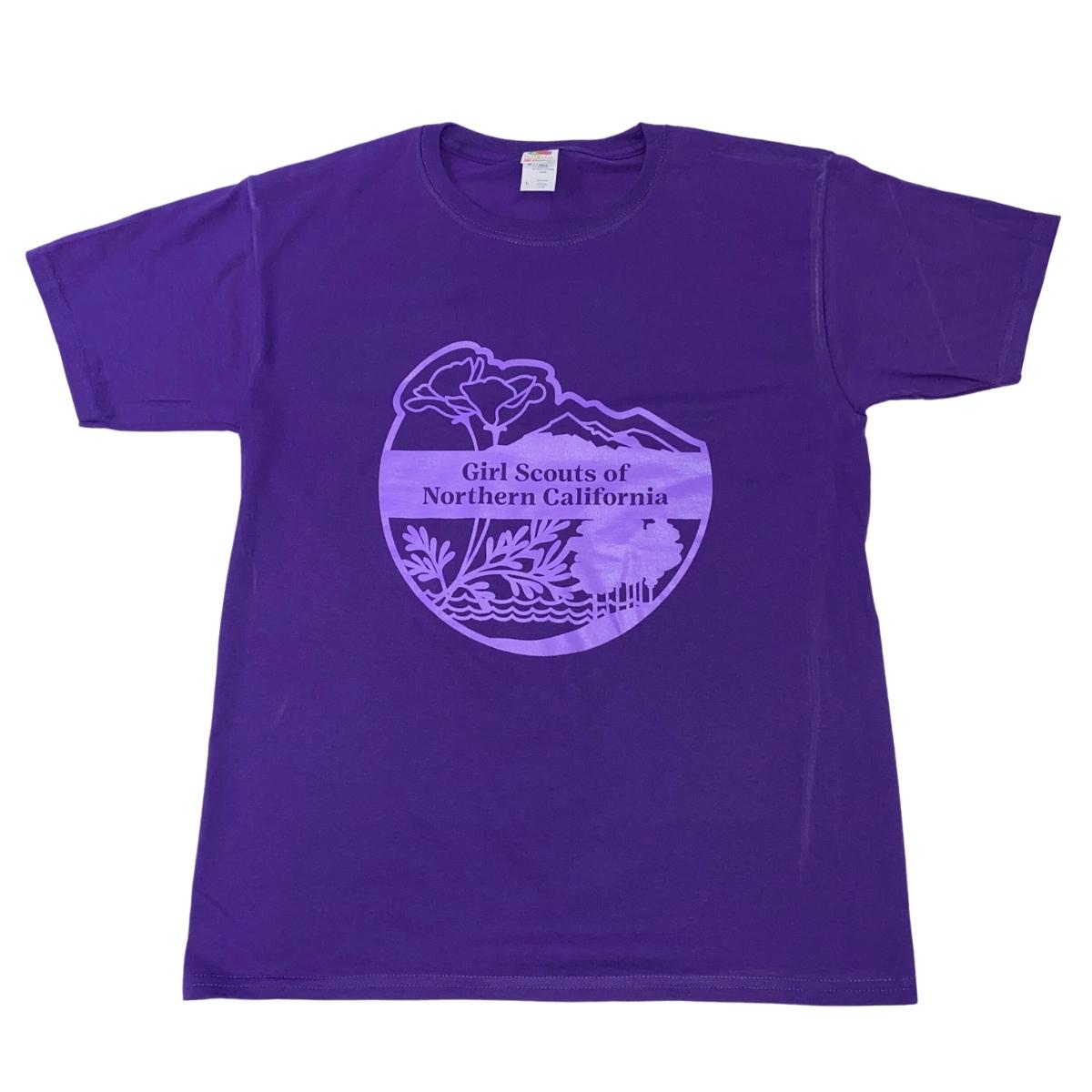 GSNorCal Patch Tee Youth Size - Purple | Girl Scout Shop