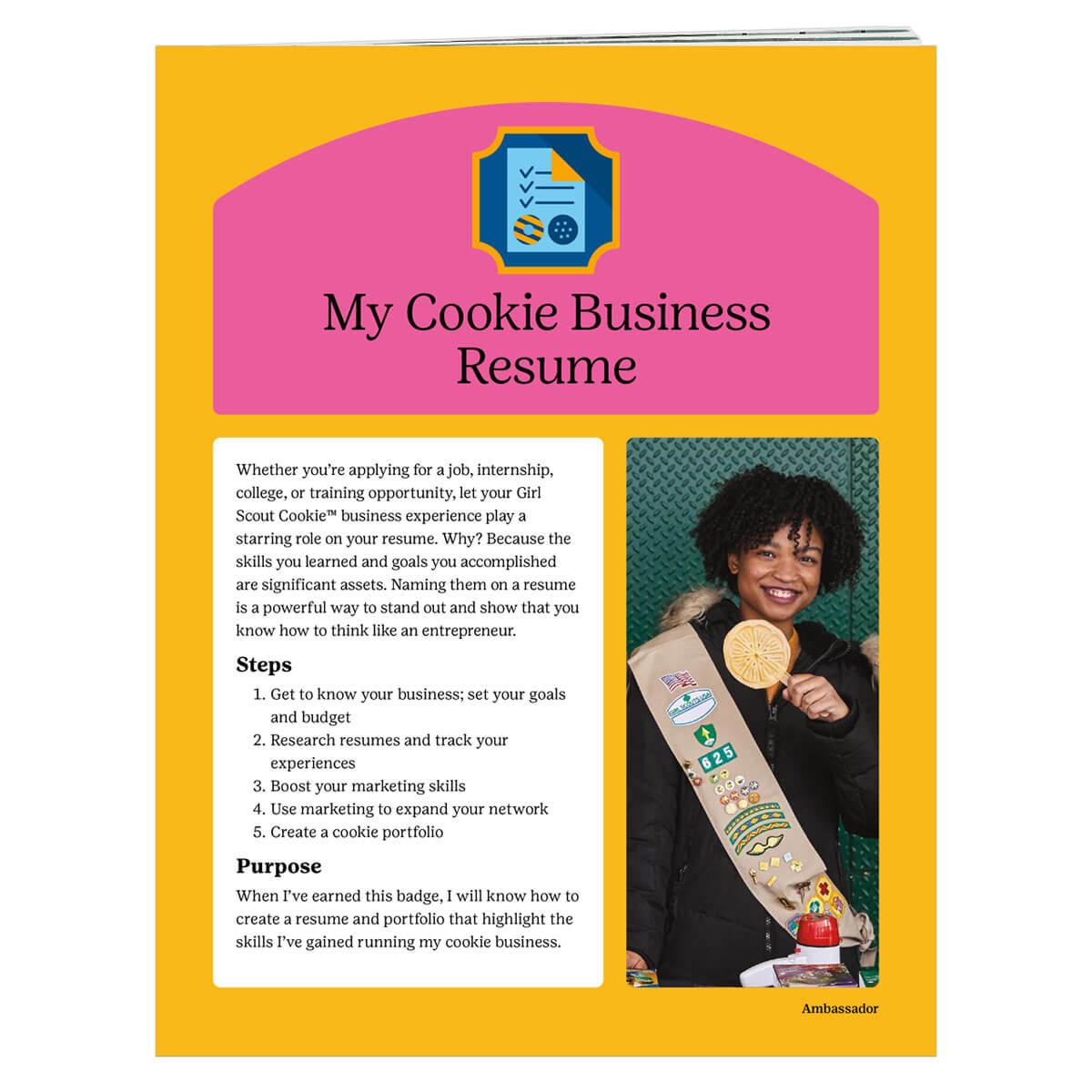 Ambassador My Cookie Business Resume Badge Requirements | Girl Scout Shop