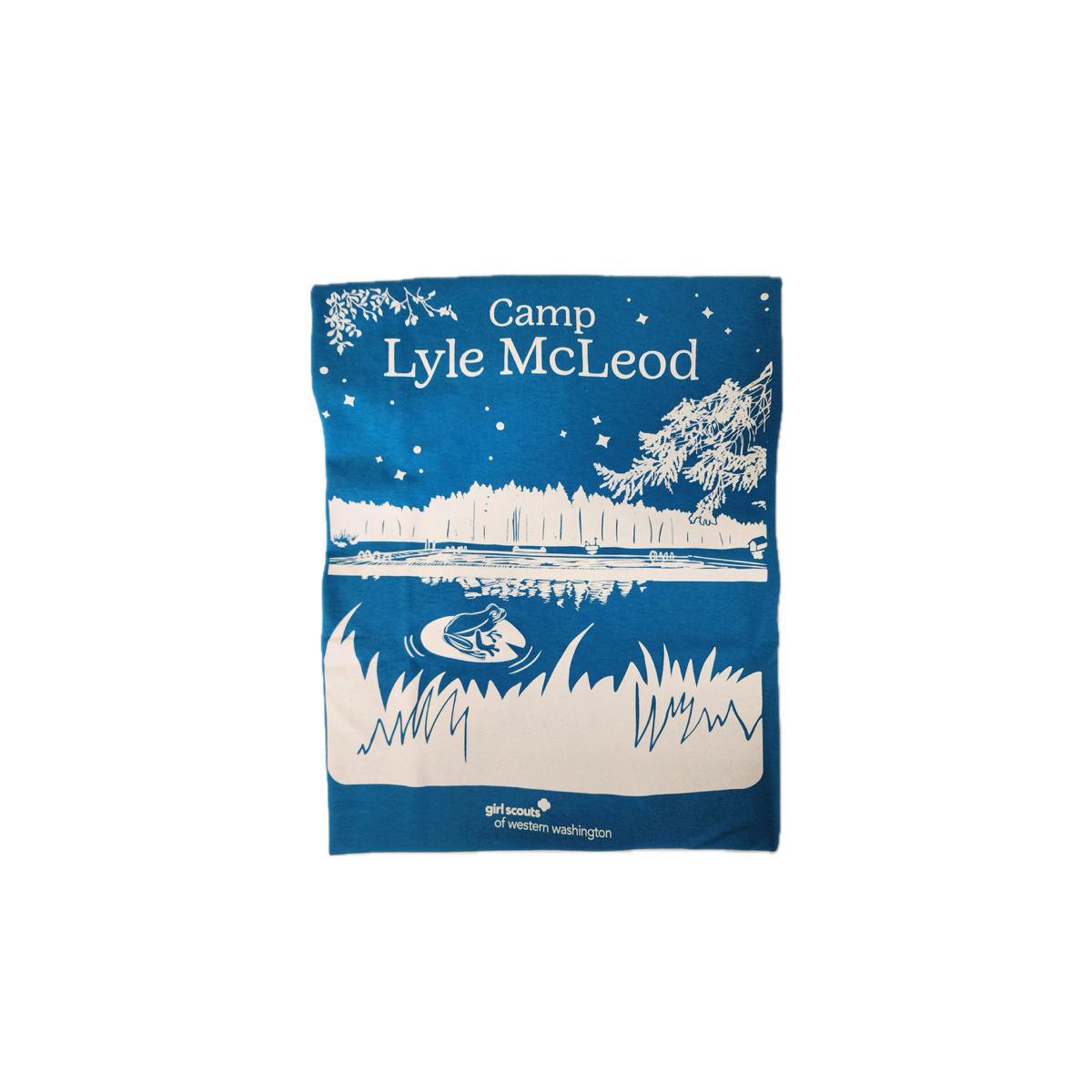 GSWW CREW NECK CAMP LYLE MCLEOD TEE SHIRT IN SAPHIRE BLUE | Girl Scout Shop
